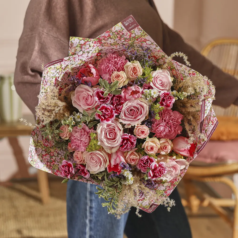 The Milo Liberty bouquet & Celebratory Champagne | Flowers & Gifts ...